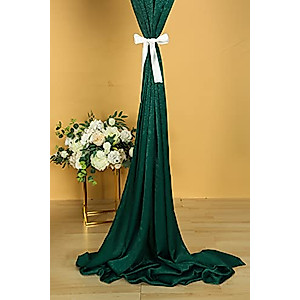 Cytdkve 2 Panels 4.8 Feet x 10 Feet Hunter Green Velvet-Like Wedding Backdrop Curtain Drapes, Silky Soft Window Curtains Panels for Wedding Ceremony Birthday Party Decorations