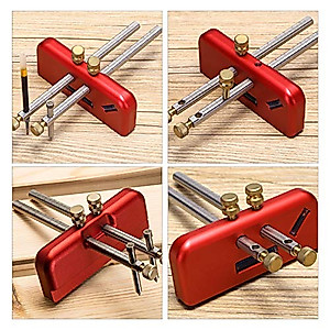 Adjustable Marking Gauge,Aluminum Alloy Scribing Mortise Gauge Woodworking Marking Gauge Double Head Mortise Gauge for Woodworking,Wood Marking