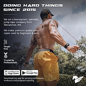 Elite Jumps Surge 3.0 Professional Speed Rope for Double Unders - Patented Dual Bearing Ultra Light-Weight Handle for Premium Spin Control and Kink-Resistant Cable for fast Speed Jump Rope