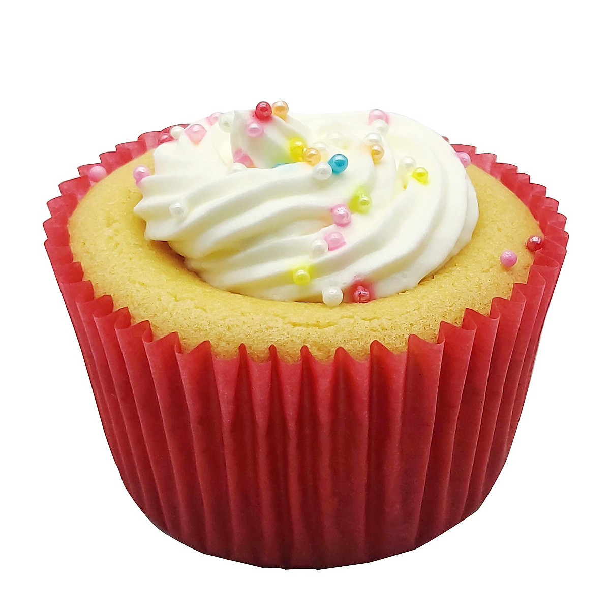 Mombake Premium Red Greaseproof Cupcake Liners Muffin Paper Baking Cups Standard Size, 100-Count