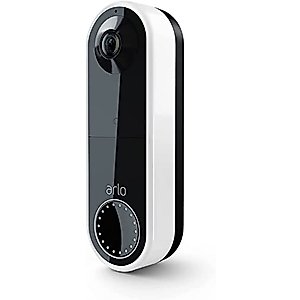 Arlo Essential Wire-Free Video Doorbell - HD Video, 180° View, Night Vision, 2 Way Audio, Direct to Wi-Fi No Hub Needed, Wire Free or Wired, White - AVD2001 RENEWED