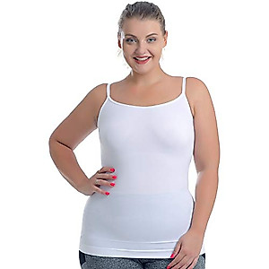 BANG BANG Women's Shapewear Tank Tops with Adjustable Straps White M