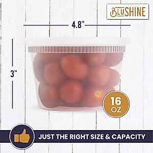 [36 Sets] 16 oz. Plastic Deli Food Storage Containers with Airtight Leak Proof Lids - Reusable -Microwave, Fridge, and Freezer Safe