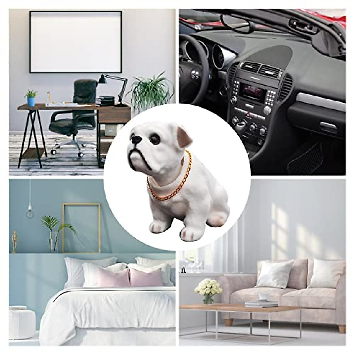 Dog Shaking Head, Resin Shaking Head Dogs, Car Decoration Nodding Dog Ornaments, Car Interior Resin Dog Ornaments, Bobbleheads for Car Dashboard, Dancing Toys Dog, Ornaments Figures Bobble Head