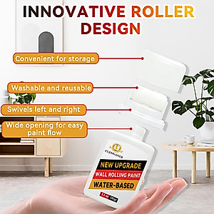 White Paint for Walls, Portable Paint Roller Kit for Effortless Cleaning & Pristine Walls, Small Roller Brush Repair Kit Remove Stains, Scratches, Yellowing, Water-Based, Ready to Use(100g, White)