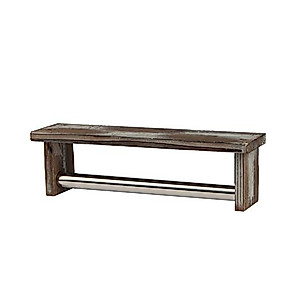 J JACKCUBE DESIGN Rustic Bathroom Shelf Towel Rack Bathroom Shelf Organizer Stainless Towel Bar Hanger Farmhouse Décor Over Toilet - MK608A