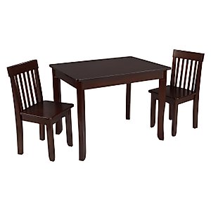 KidKraft Avalon II Wooden Table & 2 Chair Children's Set for Playroom, Arts and Crafts - Espresso, Gift for Ages 5-10