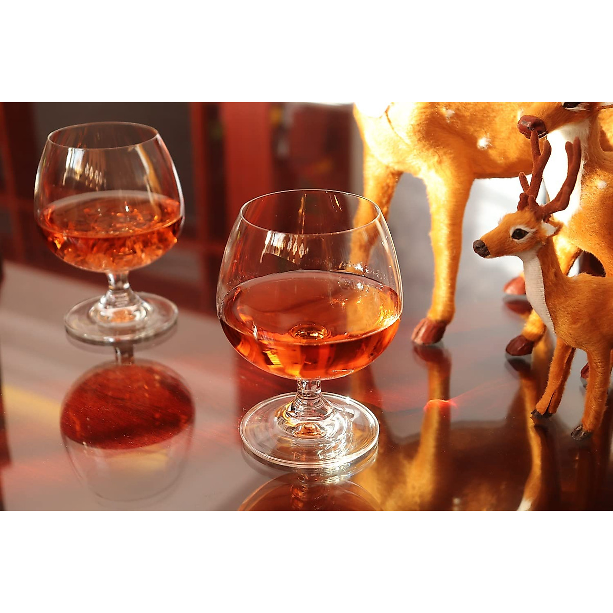 BothEarn Brandy Snifters Set of 2-13.5 Ounce (400 ml) Small Crystal Cognac Glasses - Good for Whiskey Bourbon Beer Milk Drink in Home Party Wedding Anniversary, BE031