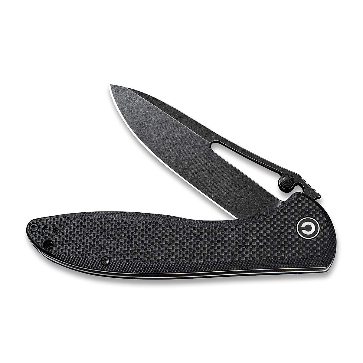 CIVIVI Picaro Folding Pocket Knife, Utility Knife with Thumb Stud Opening, 3.94" Black Stonewash Blade and Coarse G10 Handle, Outdoor Knife Ideal for Hiking, Camping, Hunting C916D (Black)