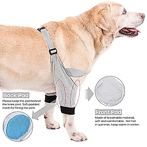 ROZKITCH Dog Surgery Recovery Sleeve for Front Legs, Pet Prevent Licking Wound Elbow Brace Protector, Dog Recovery Suit Cone Collar Alternative for Sprain ACL CCL Arthritis Grey 2XL