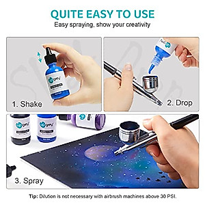 UPGREY Airbrush Paint, 18 Color Airbrush Paint Set, Opaque & Neon Colors, Water Based Acrylic Airbrush Paint Kit for Artists, Painting on Canvas, Wood (18 Colors (30 ml/1 oz))