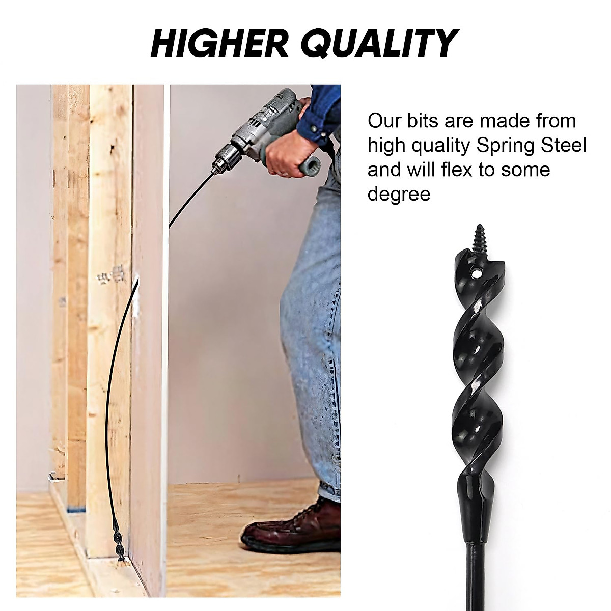Installer Drill Bit Fish Bit for Pulling Wire Through Tight Spaces with Minimal Damage 3/4-Inch by 36-Inch 1 Pack