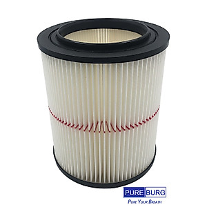 PUREBURG 9-17816 Replacement Filter Compatible with Craftsman 17816 Wet & Dry Vacs 5 GAL. Larger Made 1988 & Later,2-Pack Red-Stripe Filter