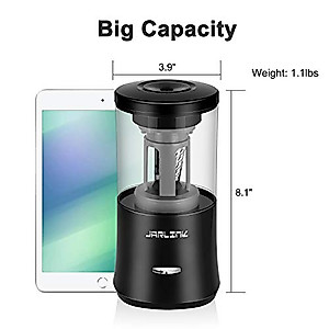 JARLINK Electric Pencil Sharpener, Fully Automated Rechargeable Sharpener Fast Sharpen for No.2/Colored Pencils(6-8mm), Portable in School/Office/Home (USB Cable Include)
