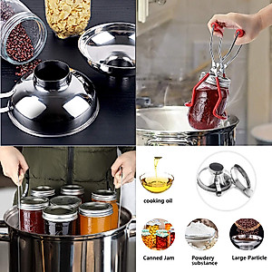 Kalolary Canning Rack, 3PCS Canning Kit Jar Tongs Stainless Steel Canning Funnel Jar Lifter Canning Rack with Silicone Handle Heat-resistant Kitchen Canning Supplies(Jars Not Included)