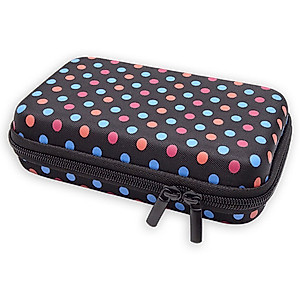 Soyan Hard Carrying Case for Nintendo New 3DS XL and 2DS XL, 16 Game Card Holders, with Carry Handle (Polka Dots)