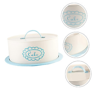 FONDOTIN 1 Set Cake Box Cake Storage Container Cupcakes Holder Cake Carrier with Handle Dessert Display Cover Round Cake Stand Cake Storage Case Bell Shaped Food Galvanized Iron Bride