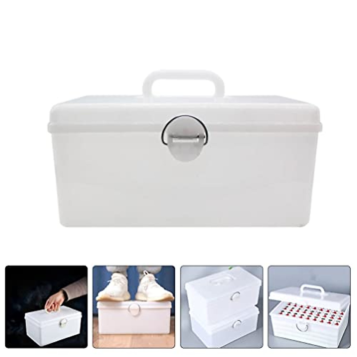 Cabilock Portable Mahjong Box Plastic Storage Box Mahjong Storage Container