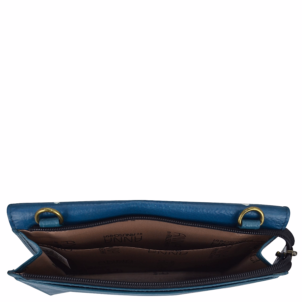 Anna by Anuschka Women's Hand-Painted Genuine Leather 4-In-1 Organizer Crossbody/Belt Bag/Clutch/Writlest - Nutcracker Party