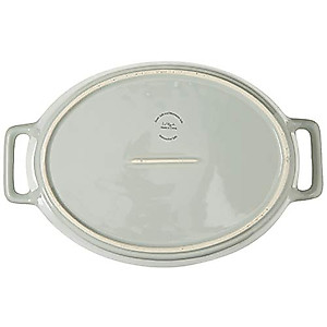 LE REGALO Stoneware Oval Baking Dish, 14x9.5x2.5, White