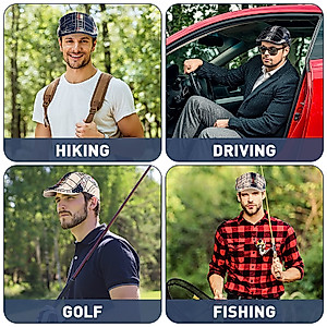 Geyoga 3 Pack Men Beret Hat Patchwork Newsboy Hats Adjustable Cabbie Hats for Men Cotton Flat Cap for Driving Hunting Fishing Outdoor Activities