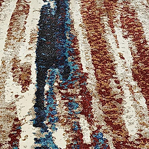 LUXE WEAVERS Lagos Collection 7501 Passion 9x12 Abstract Area Rug