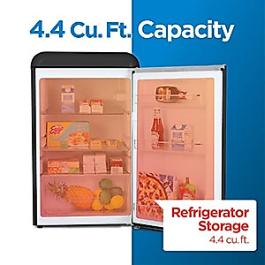 Commercial Cool CCRR4ALB 4.4 Cu. Ft, Vintage Style 2 Slide-Out Glass Shelves Refrigerator, Black