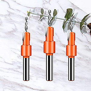 ULTECHNOVO 3pcs Self Tapping Screw Woodworking Countersink Tools Countersink Tool for Wood Drill Taper Hole T Tool Countersink Drill Bit for Wood Hole Drill Bit Salad Drill Wood Screw