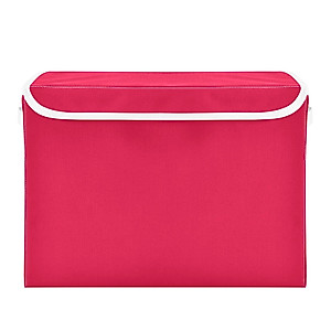 Storage Bins with Lid Cherry Red Toys Fabric Storage Basket Large Collapsible Organizers Bedroom Storage Boxes Cubes and Handles for Clothes Office Shelves