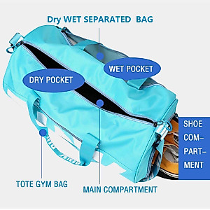 Sports Gym Bag Travel Duffle Bag for Women and Men (lavender gym bag-No Shoes Compartment)