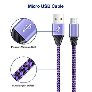 Charger Plug, Charging Block, Dual USB Wall Charger with Micro USB Charger Cable Android Phone Charger for Samsung Galaxy J7V J8, J7 Crown/Prime/Star/Sky Pro/Refine, S7 S6 Plus/Edge/Active