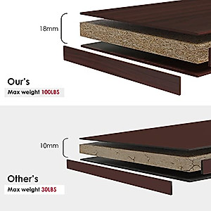 Wood Bookcase 5-Shelf Freestanding Display Wooden Bookshelf for Home Office School (11.6" D*33" W*59.8" H,Cherry)