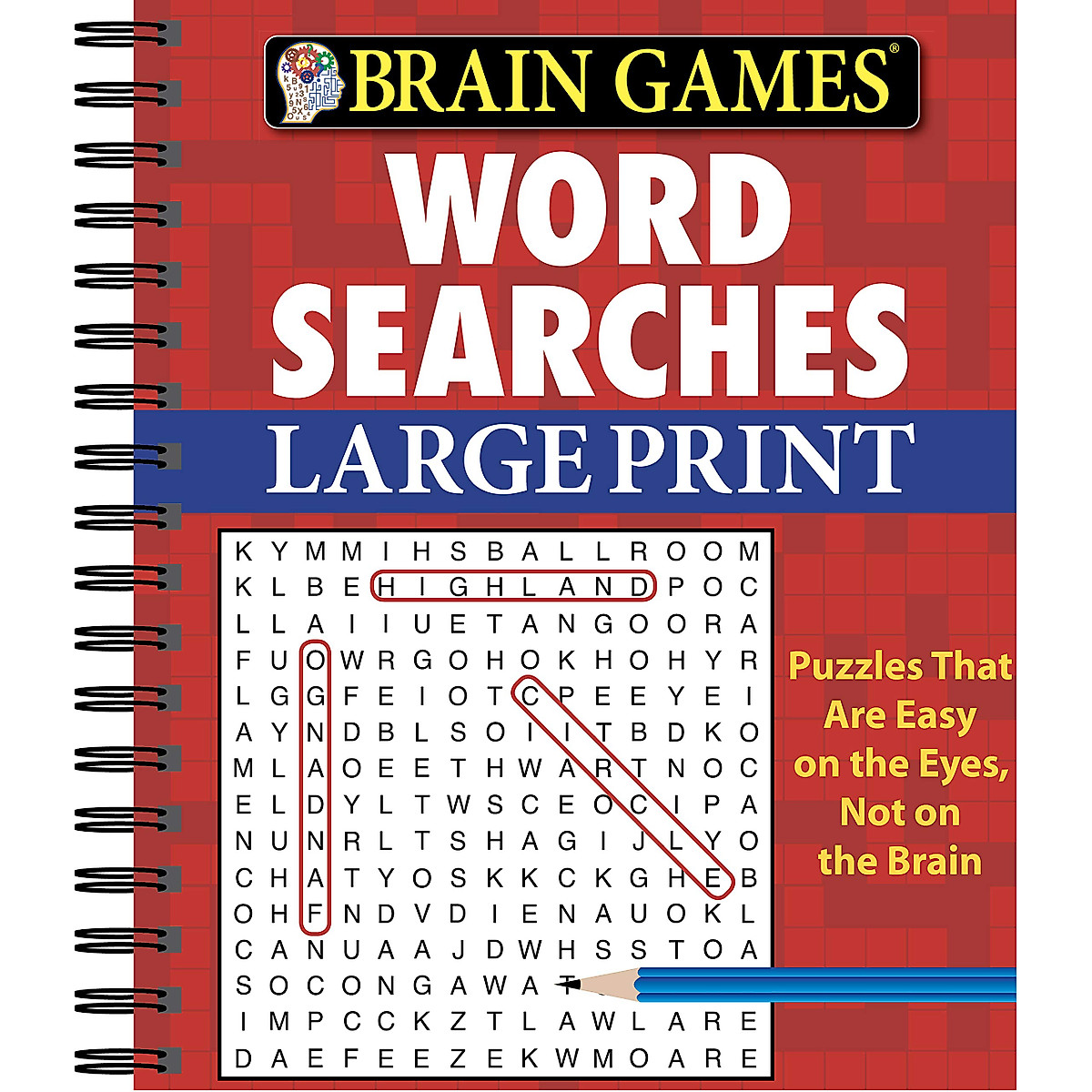 Brain Games - Word Searches - Large Print (Red)