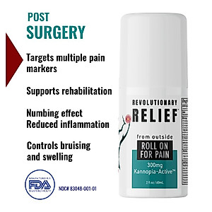 Instant Pain Relief Roll-On with 4% Lidocaine・230400mg Hemp Extract (=300mg KannopiaActive)・Post Surgery & Injury Support・Arnica・Doctor Recommended for Nerve・Joint・Sciatic Health・Free Sample* (2Pack)