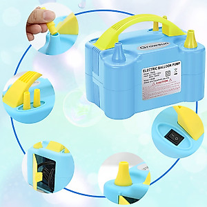 Growsun Balloons Pump Kit Electric Balloon Garland Arch Kit Air Blower Inflator for Party Decoration w/Ballons Tape Strip, Light Blue