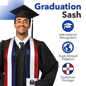 Vision Wear Dominican Republic Flag Graduation Sash/Stole International Study Abroad