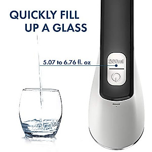 HotFrost Electric Water Bottle Pump - Water Dispenser for 5 Gallon Bottle - Food-Grade Materials, Chrome-Plated Spout, Silicone Tubing - Low Noise, 1 Cup Option, Pours 4 to 5 Jugs Per Charge