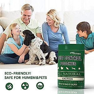 TSCTBA Pest Control Pouches,Squirrel Repellent,Peppermint Oil Pest and Rodent Repellent,Mouse/Rat/Mice Repellent,Mosquito Repellent,Naturally and Strongly Repel Roach,Ant, & Other Pests -10Pouche