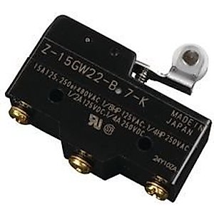 OMRON INDUSTRIAL AUTOMATION Z-15GW22-B7-K MICRO SWITCH, ROLLER LEVER SPDT 15A 250V