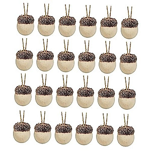 BESTOYARD 24pcs Felt Pine Cones Christmas Decor Mini Craft Balls Acorn Mantel Hanging Acorns Christmas Pinecone Felt Balls White Xmas Decor Props Christmas Hanging Ornaments Small Ball Props