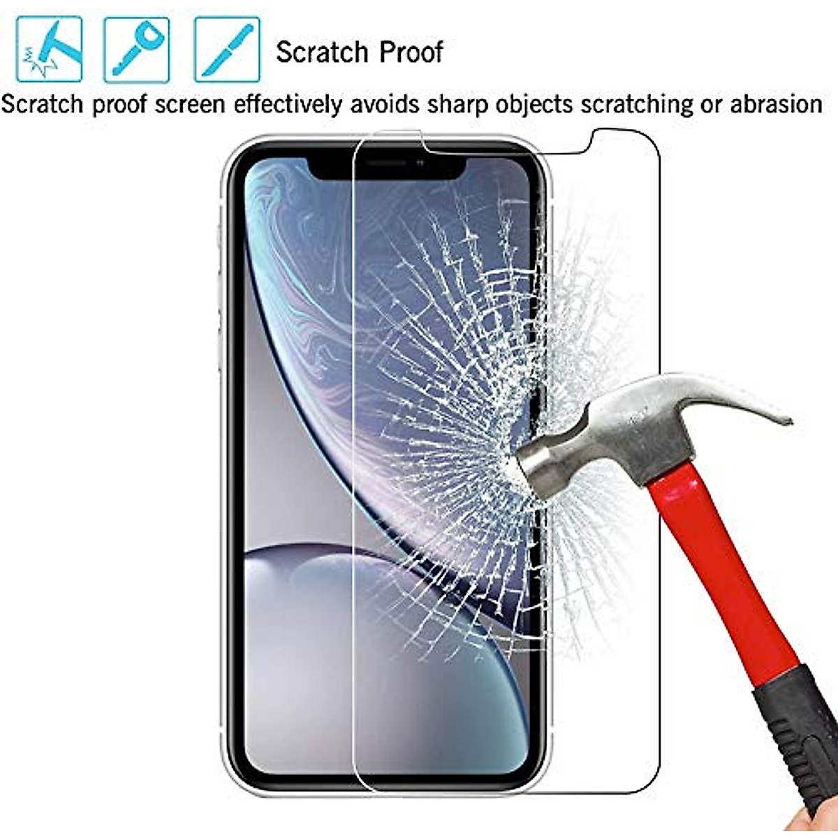 VectorTech Compatible with iPhone XR Screen Protector, iPhone 11 Screen Protector, Tempered Glass Film for Apple iPhone XR and iPhone 11, 3-Pack Clear