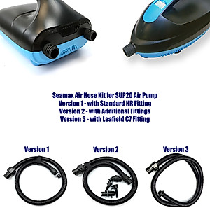 Nylon Air Hose Kit for Seamax 20PSI SUP Electric Air Pump (Version 2: SUP Hose with Multiple Adapters)