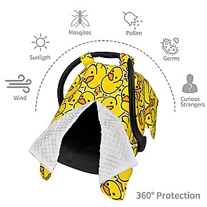 KiuLoam Rubber Ducky Cartoon Baby Car Seat Canopy, Nursing Cover for Mom Breastfeeding Scarf, Infant Car Seat Cover/Multiuse Baby Stroller Covers for Babies Boys Girls