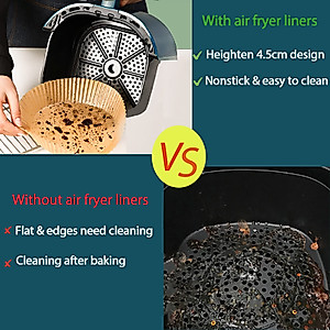YouOKLight Air fryer disposable paper liner, parchment paper for air fryer, air fryer liners disposable, 7.9 Inch round air fryer paper liners, Food Grade Baking Microwave Paper 100 PCS.