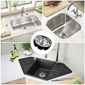 CLEESINK Kitchen Sink Strainer and Stopper Combo for Standard 3-3/8 Inch Drain, 2 in 1 Use Stainless Steel Sink Basket Strainer Replacement, Drain Cover Sink Filter with Stopper