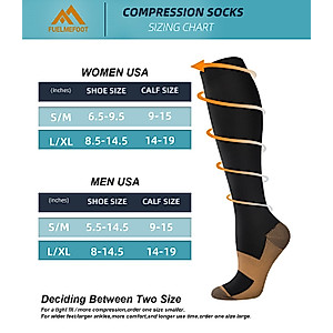 Compression Socks For Women Men Circulation - Graduated Support Knee High Socks For Nurses, Travel, Athletic