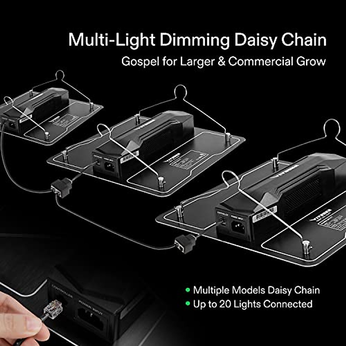 VIVOSUN VS2000 LED Grow Light with Samsung LM301 Diodes & Brand Driver Dimmable Lights Sunlike Full Spectrum with Grow Room Glasses for Seedling Veg & Bloom Plant Grow Lamps for 4x2/3x3 Grow Tent