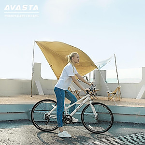 AVASTA Road Hybrid Bike for Women Female Lightweight Step Through 700c Aluminum Alloy Frame City Commuter Comfort Lady Bicycle, 7-Speed Drivetrain, Color White