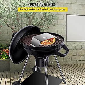VEVOR Pizza Oven for Outside - Portable Pizza Oven Kit with Pizza Stone, Pizza Shovel, Pizza Cutter, Thermometer for Camping，Stainless Steel Camp Pizza Oven, (13 inch, Silver)