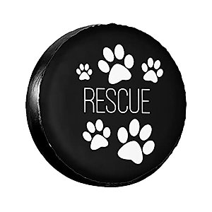 Dog Paw Print Rescue Tire Cover Spare Wheel Tire Cover Protectors Waterproof and Dustproof for,Truck, Trailer Rv, SUV 16 Inch